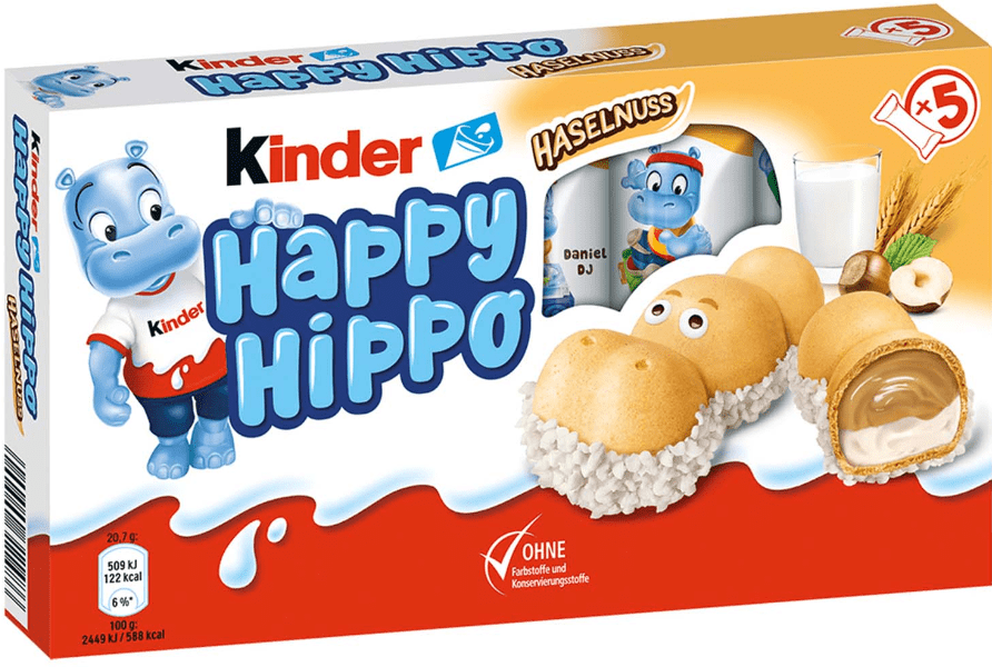 Ferrero Kinder Happy Hippo Hazelnut 5-pack – German Sweets und Eats